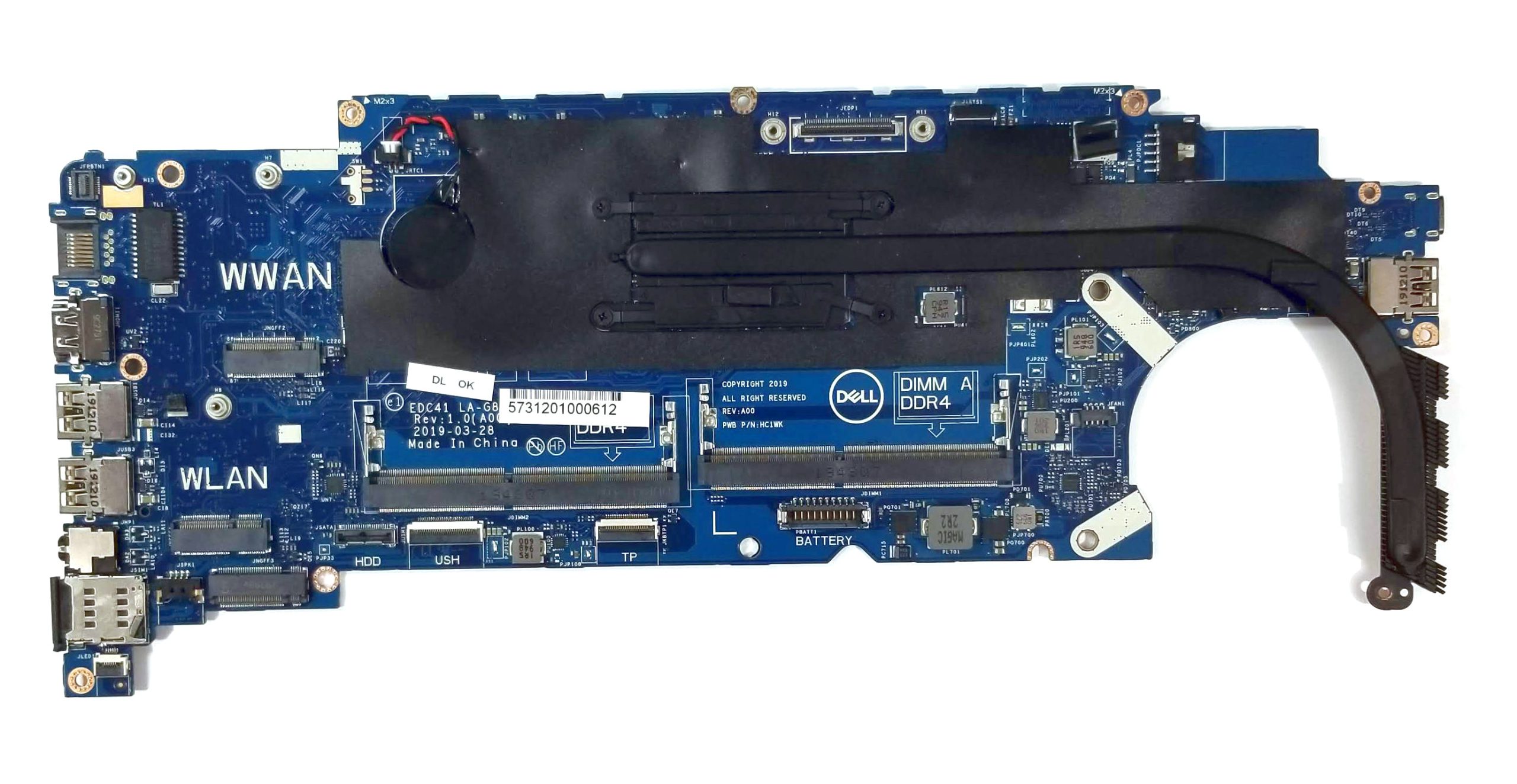 Dell Latitude 14" 5400 OEM i5-8365U 1.60GHz Motherboard LA-G891P 3CY3R ...