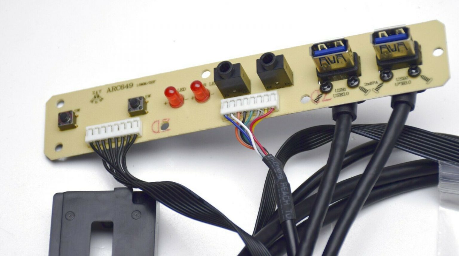 iBUYPOWER i-Series Genuine Desktop USB Audio I/O Panel with Cables ...